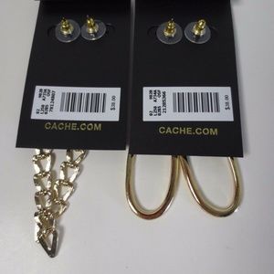 Cache | Jewelry | Cache Gold Hoop Link Earrings Nwt | Poshmark
